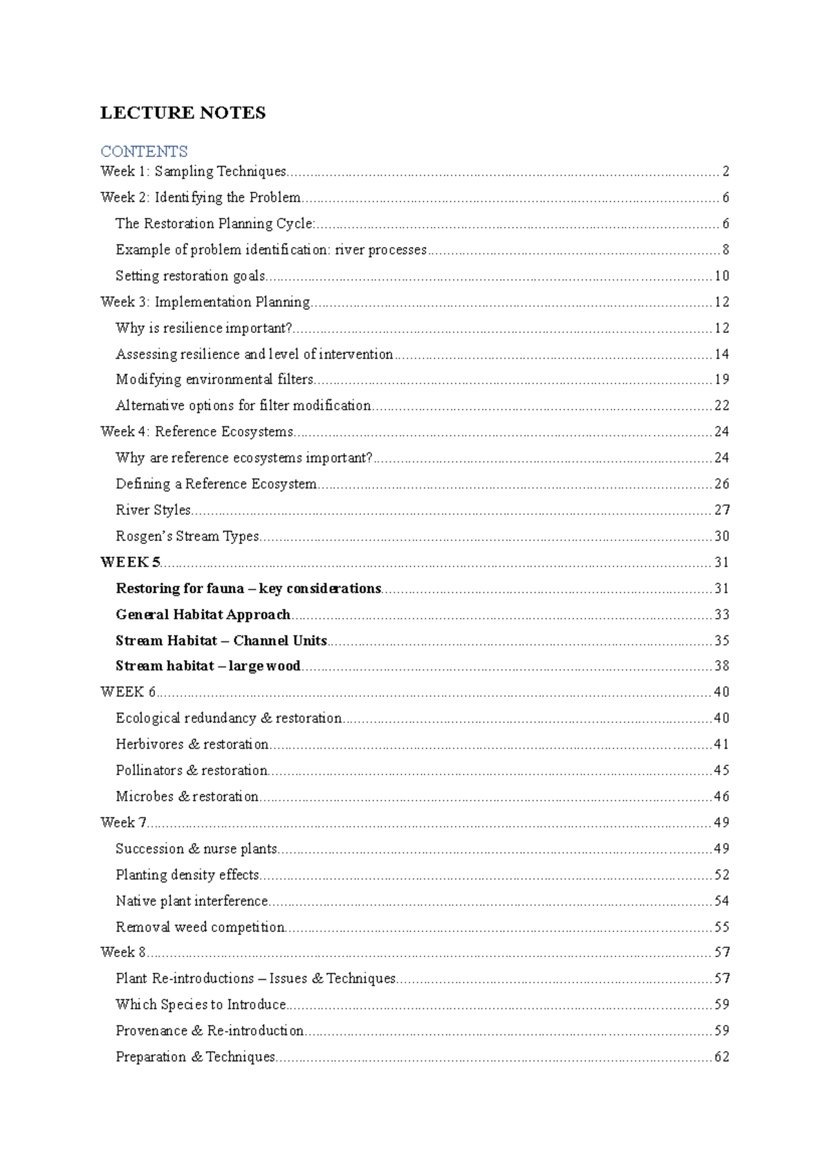 Lecture Notes - LECTURE NOTES Week 1: Sampling - Studocu