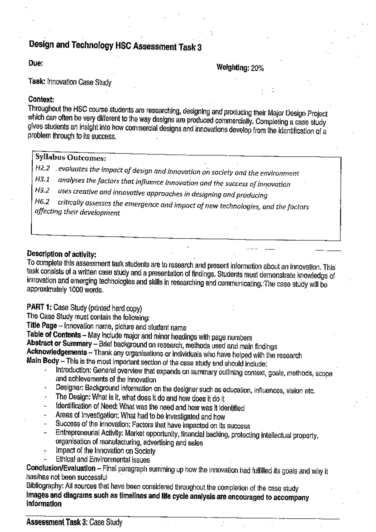 2024 Innovation case Study - Design and Technology HSC Assessment Task ... 2024 Innovation case Study - Design and Technology HSC Assessment Task ...
