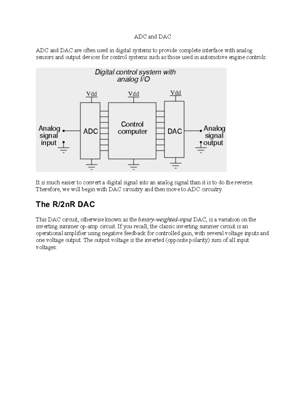 ADC and DAC - Summary Electronic Devices and Materials - ADC and DAC ADC and DAC are often used ...