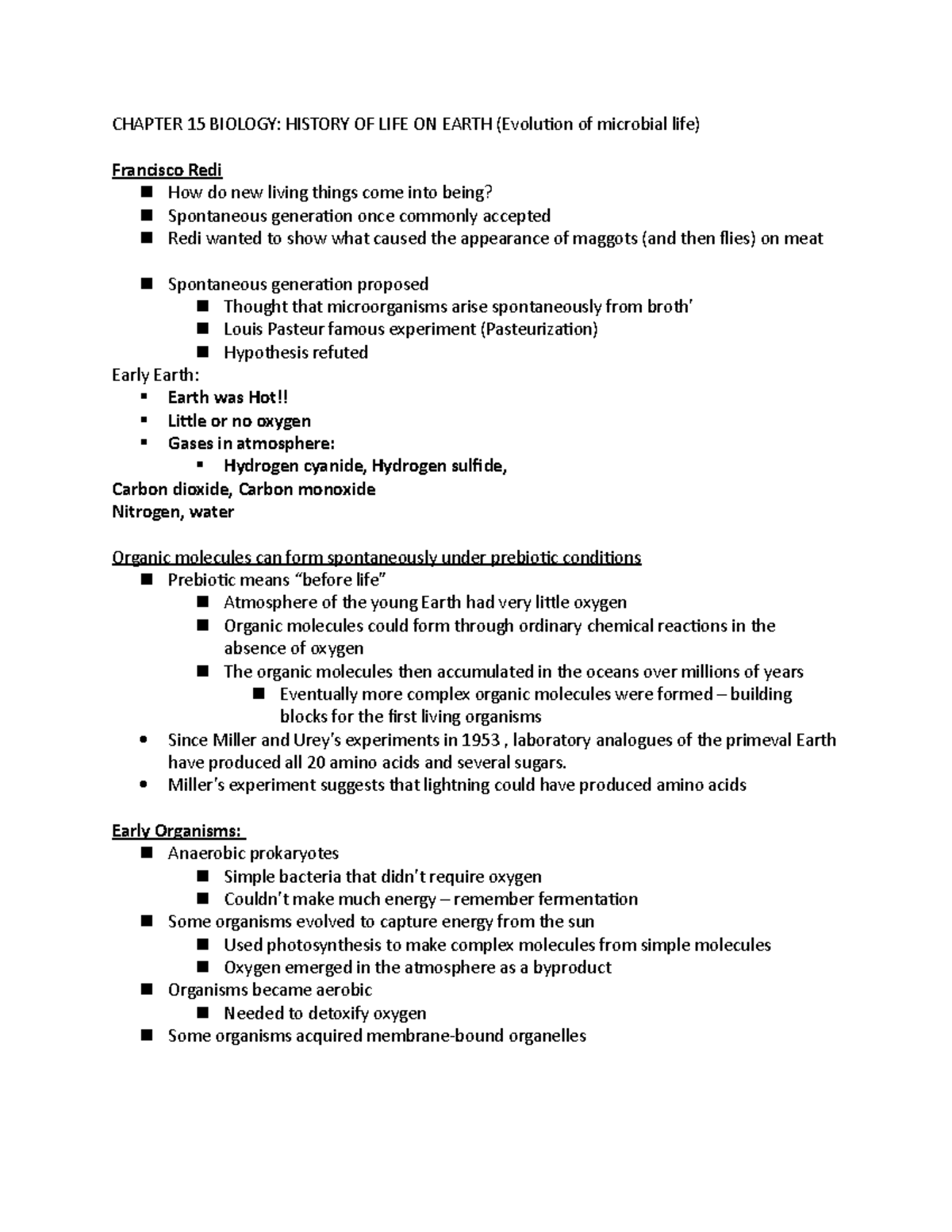 Chapter 15 Biology - CHAPTER 15 BIOLOGY: HISTORY OF LIFE ON EARTH ...