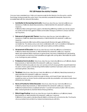 PSY108 Project 1 - PSY 108 - Project One: Position Paper Olevia Guidry ...