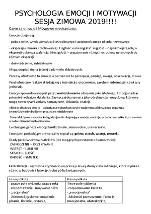 Psychologia emocji i motywacji - Definicja emocji – definicje, wymiary ...