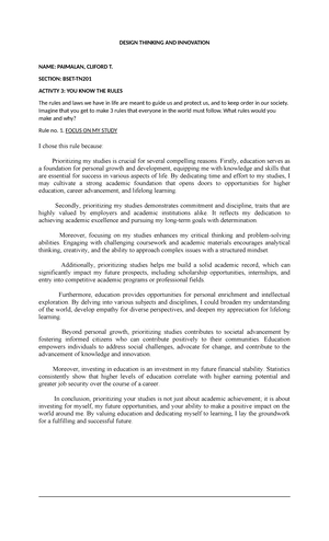 DTI-activities (Jesserhyll) - NAME: JESSERHYLL NANALE SECTION: TN ...