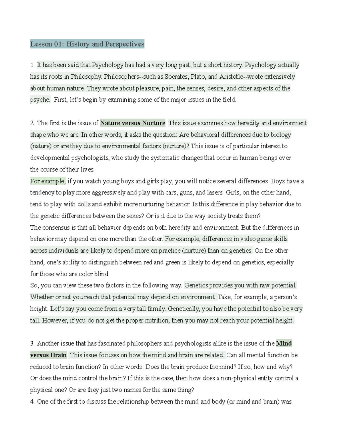 Lesson 01 History and Perspectives - Lesson 01: History and ...