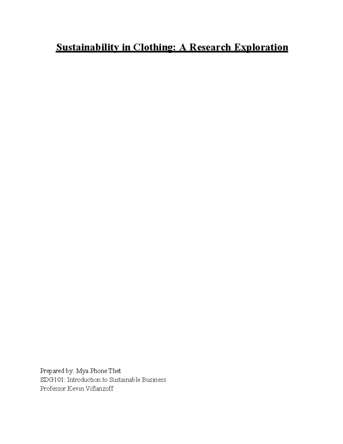 Sustainability in Clothing A Research Exploration - Children are still ...