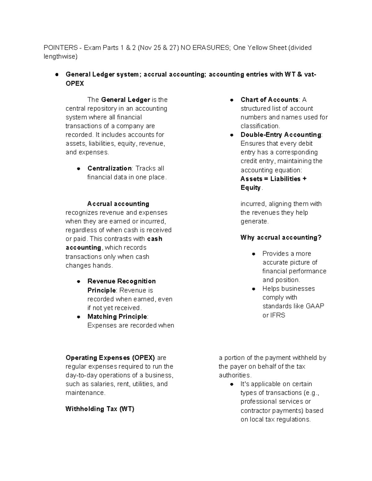 AIS Pre-final Notes - POINTERS - Exam Parts 1 & 2 (Nov 25 & 27) NO ...