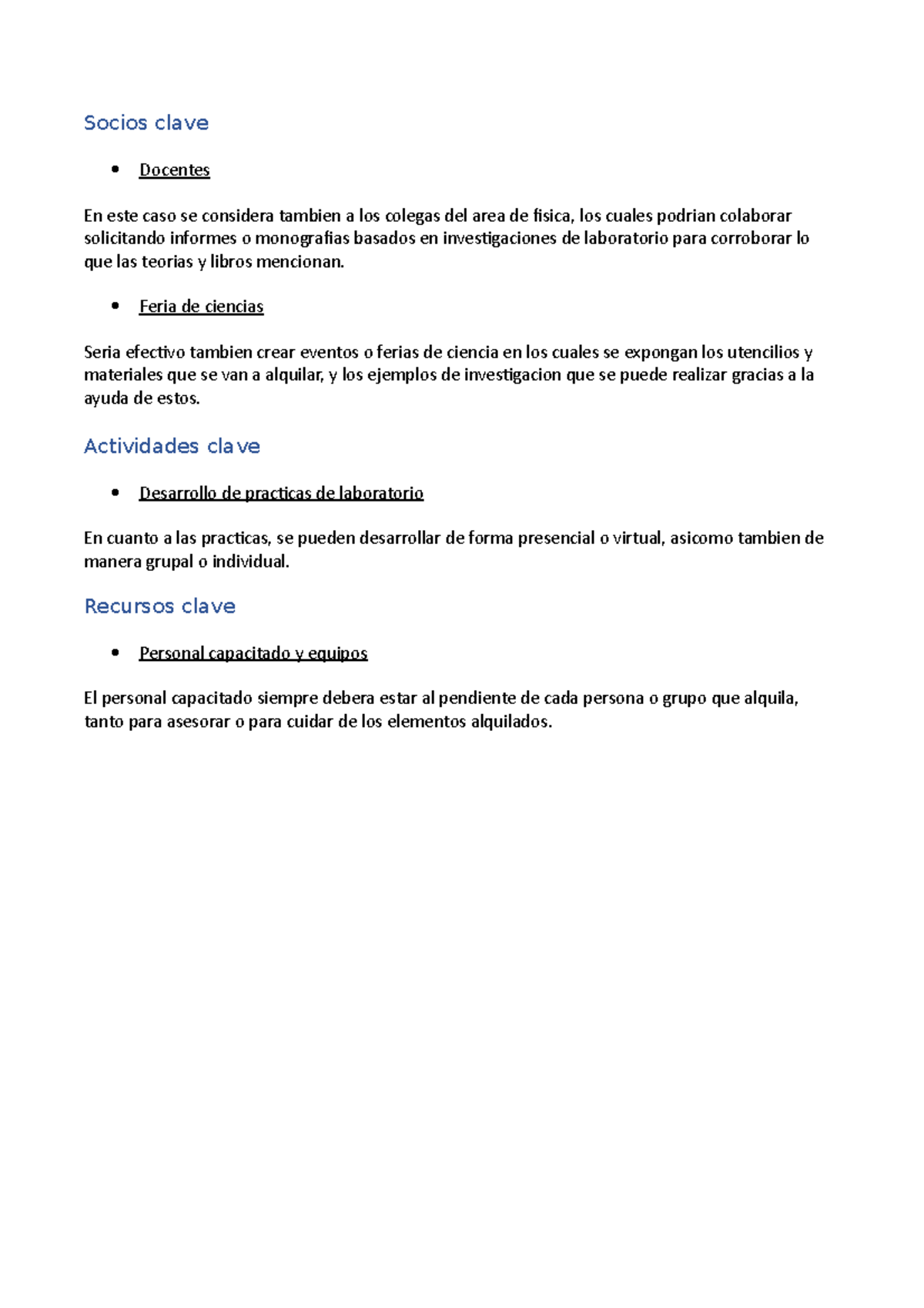 Socios clave - Socios clave Docentes En este caso se considera tambien ...