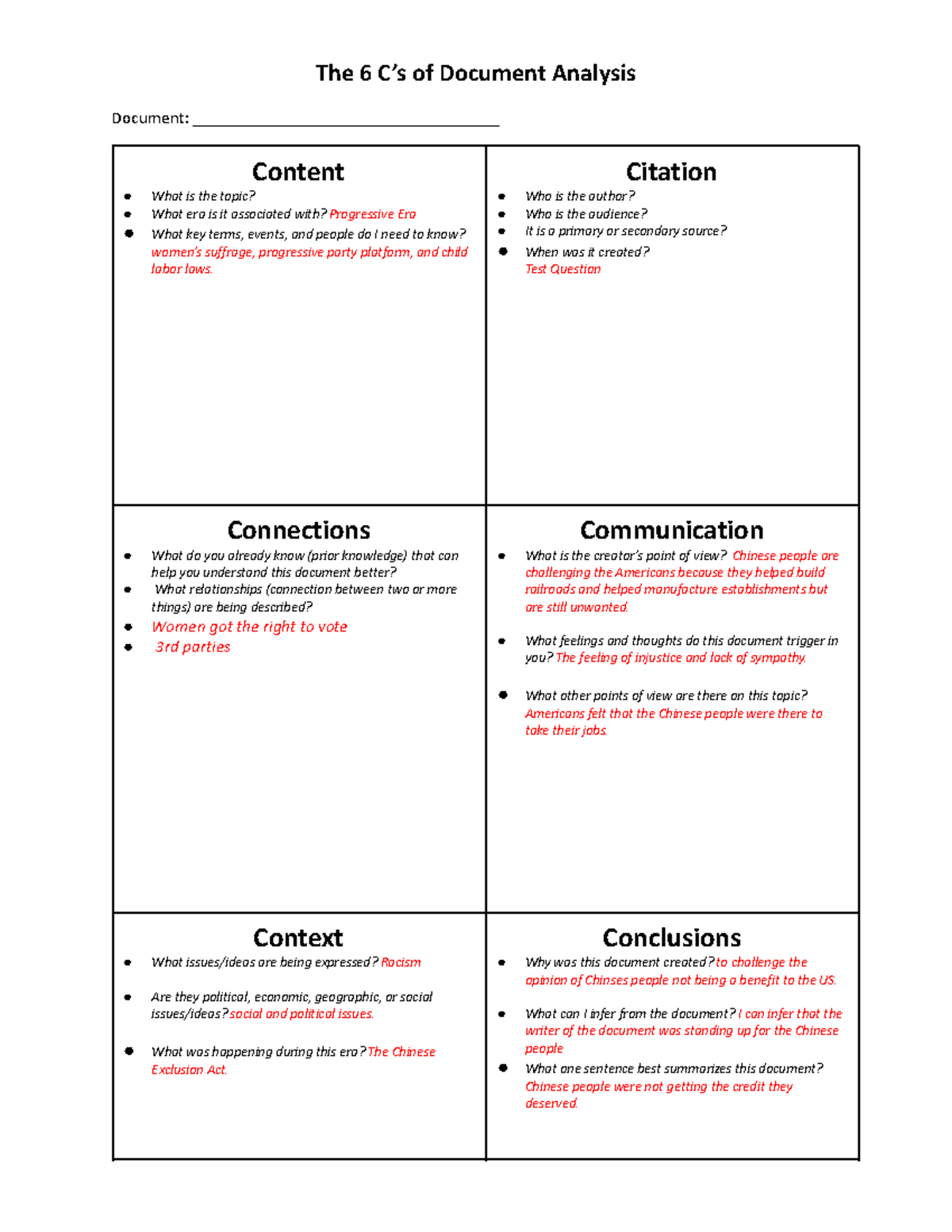 6 C's of Document Analysis - The 6 C’s of Document Analysis Document ...