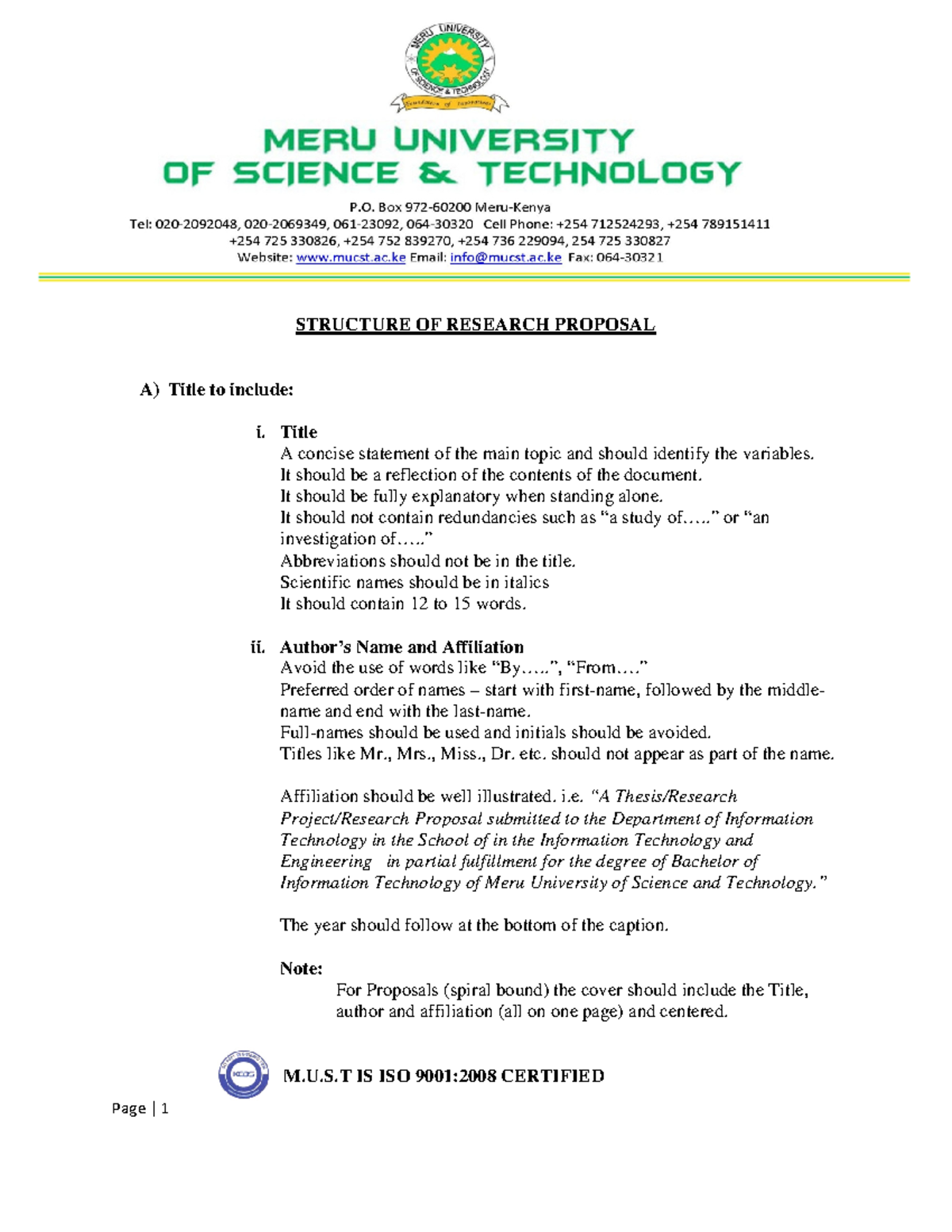 Structure Of Research Proposal - STRUCTURE OF RESEARCH PROPOSAL A ...