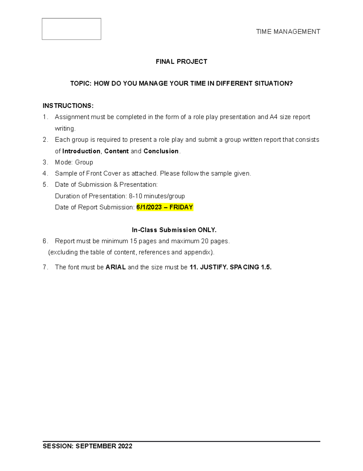 Final Project MPU2263U3 SEPT 22 - FINAL PROJECT TOPIC: HOW DO YOU ...