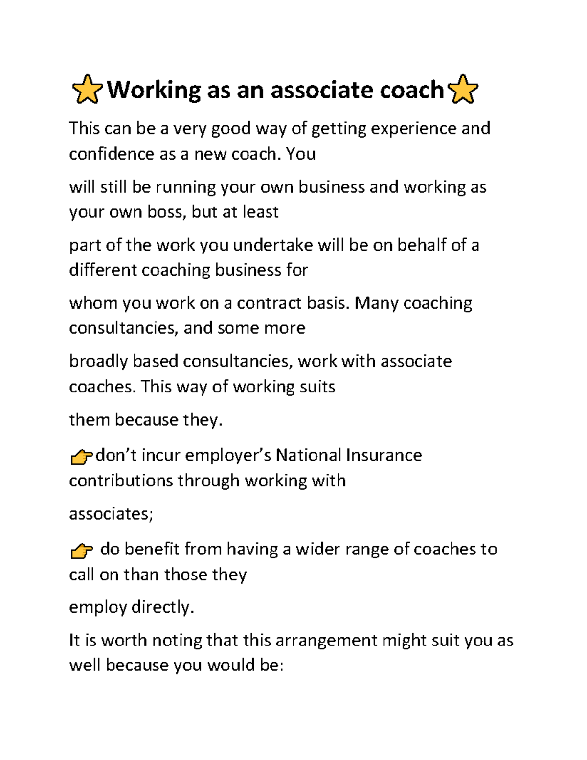 Business management (part 2) 👉 8 - Working as an associate coach This ...