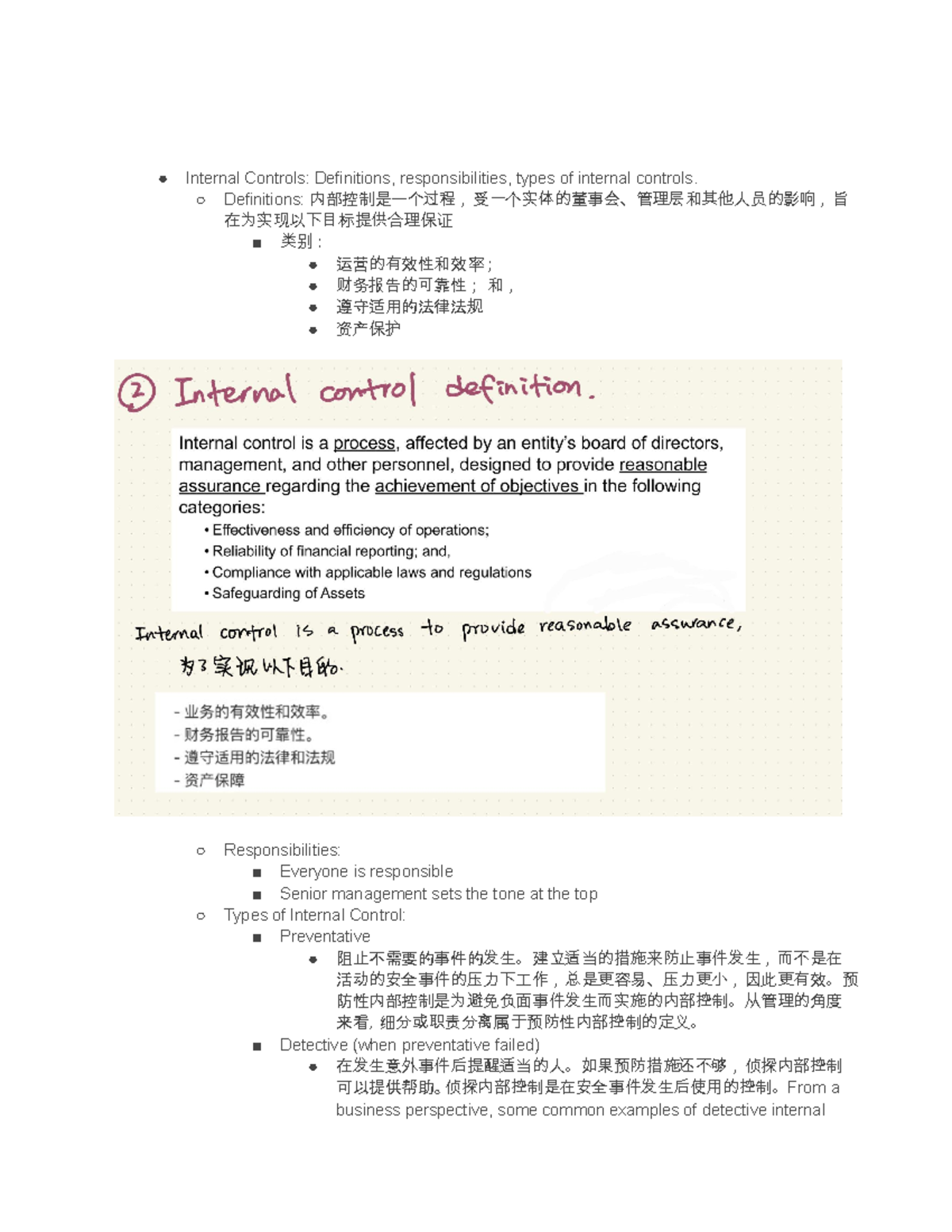 Traditional ERM Practice Midterm Review - Internal Controls ...