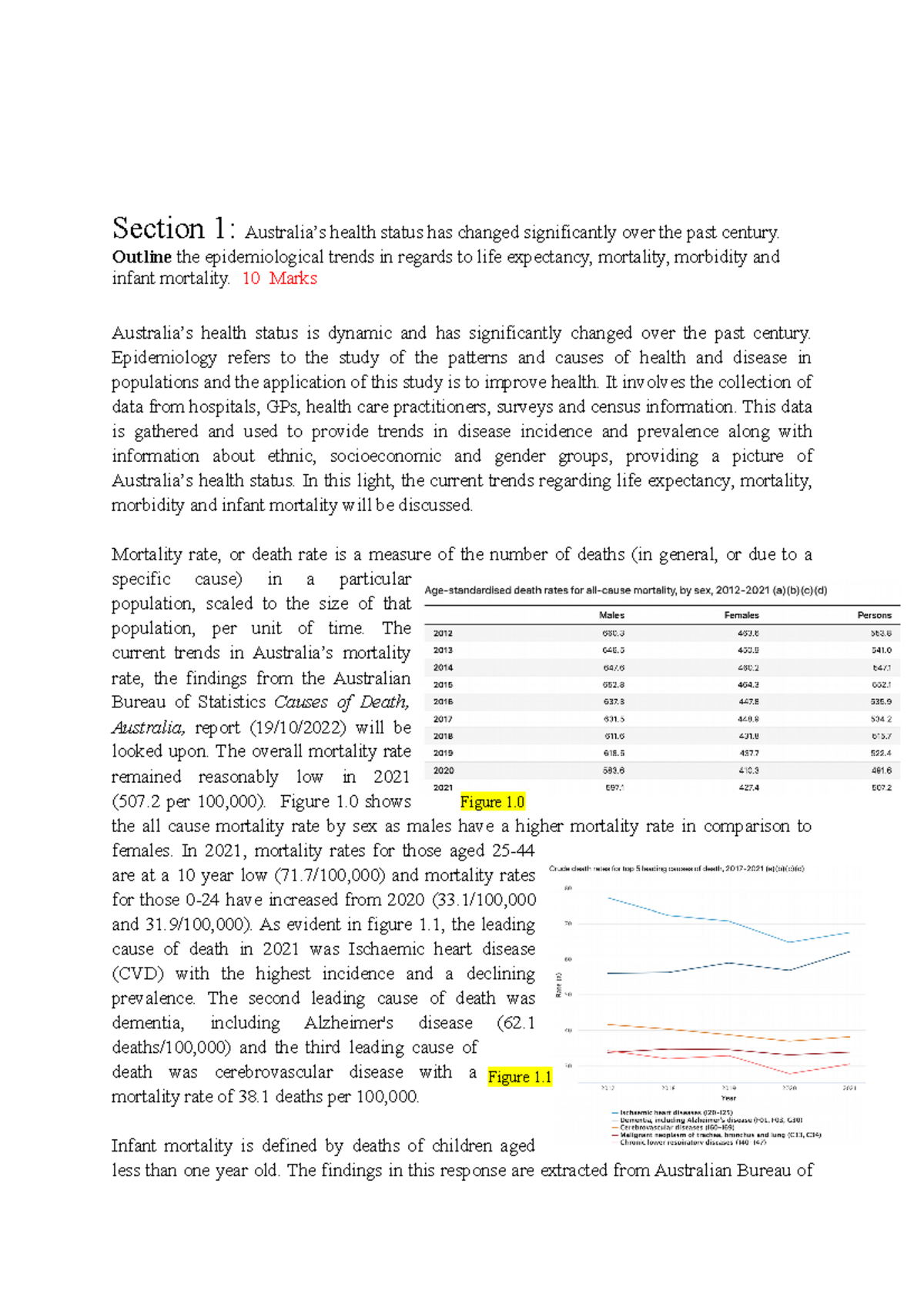Copy of Year 12- Core 1 PDH PE Assignment - Section 1: Australia’s ...