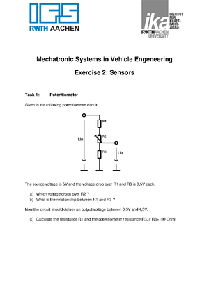 Exercise 12 Fluidic-Actuators Solution - Mechatronic Systems in Vehicle Engineering Solution for ...