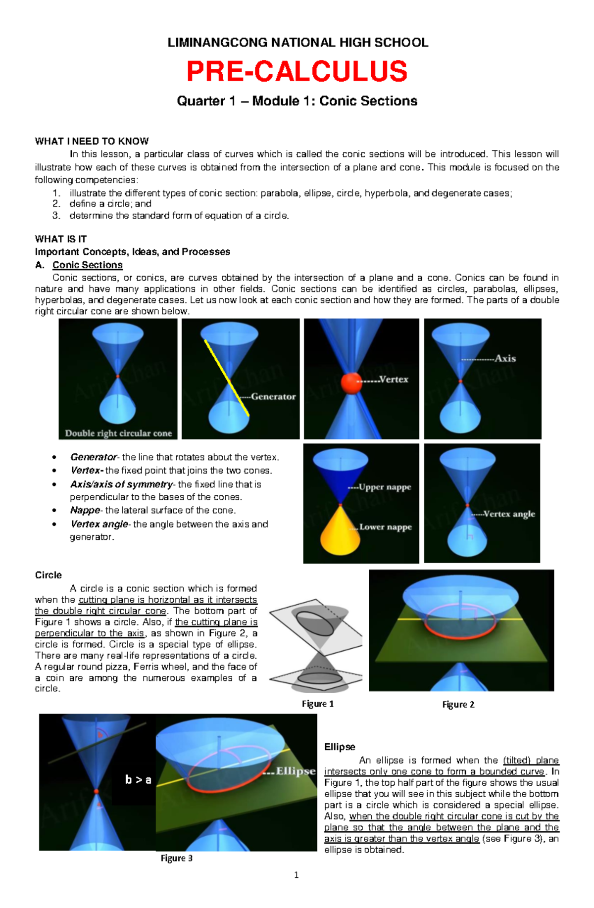 Q1 Module 1 PRE Calculus - Figure 1 Figure 2 b > a Figure 3 ...