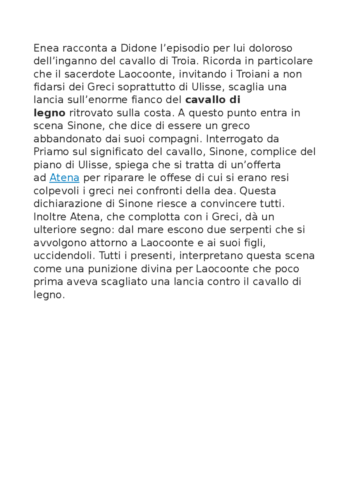Riassunto eneide - Enea racconta a Didone l’episodio per lui doloroso dell’inganno del cavallo ...