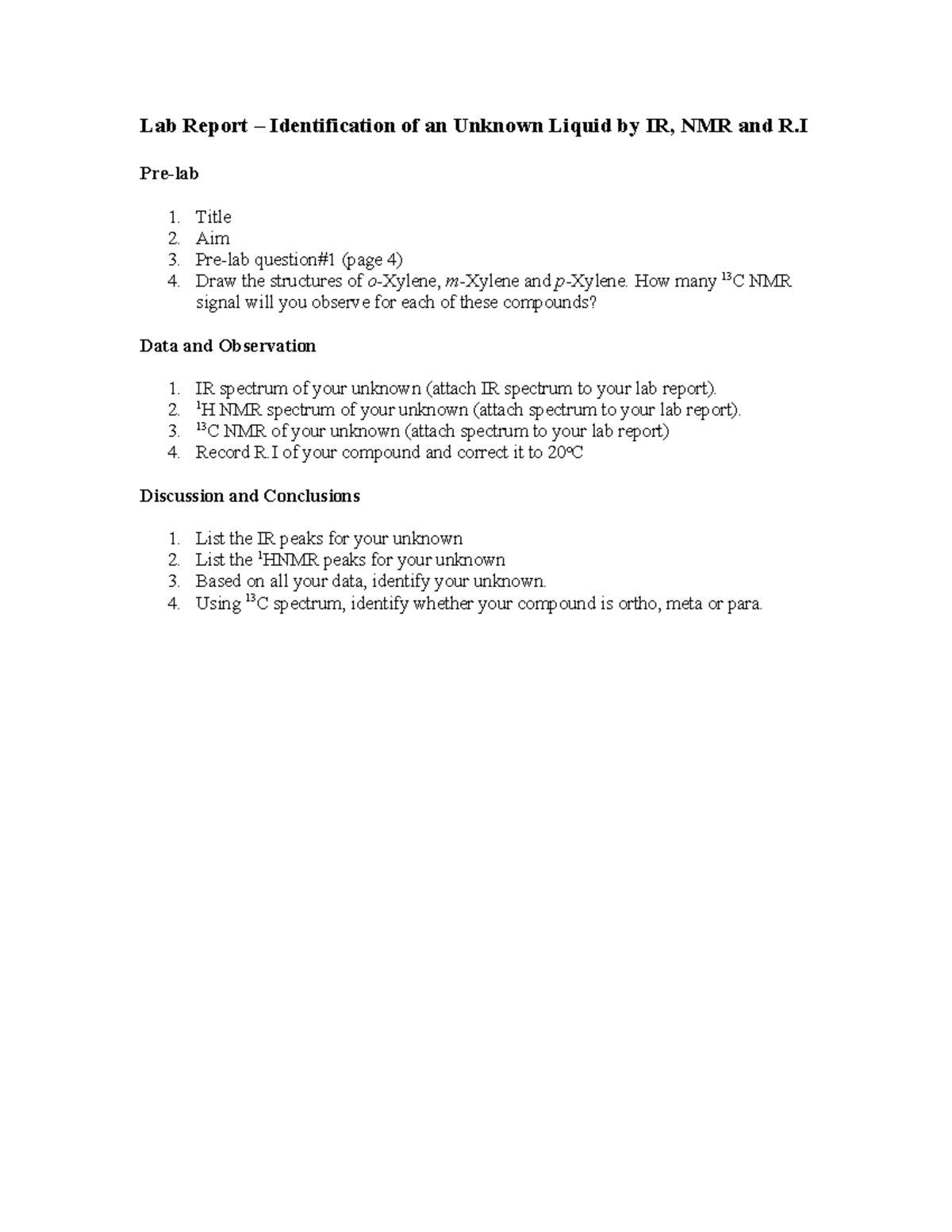 Lab Report - Identification of Unknown Liquid - Tagged - Lab Report ...