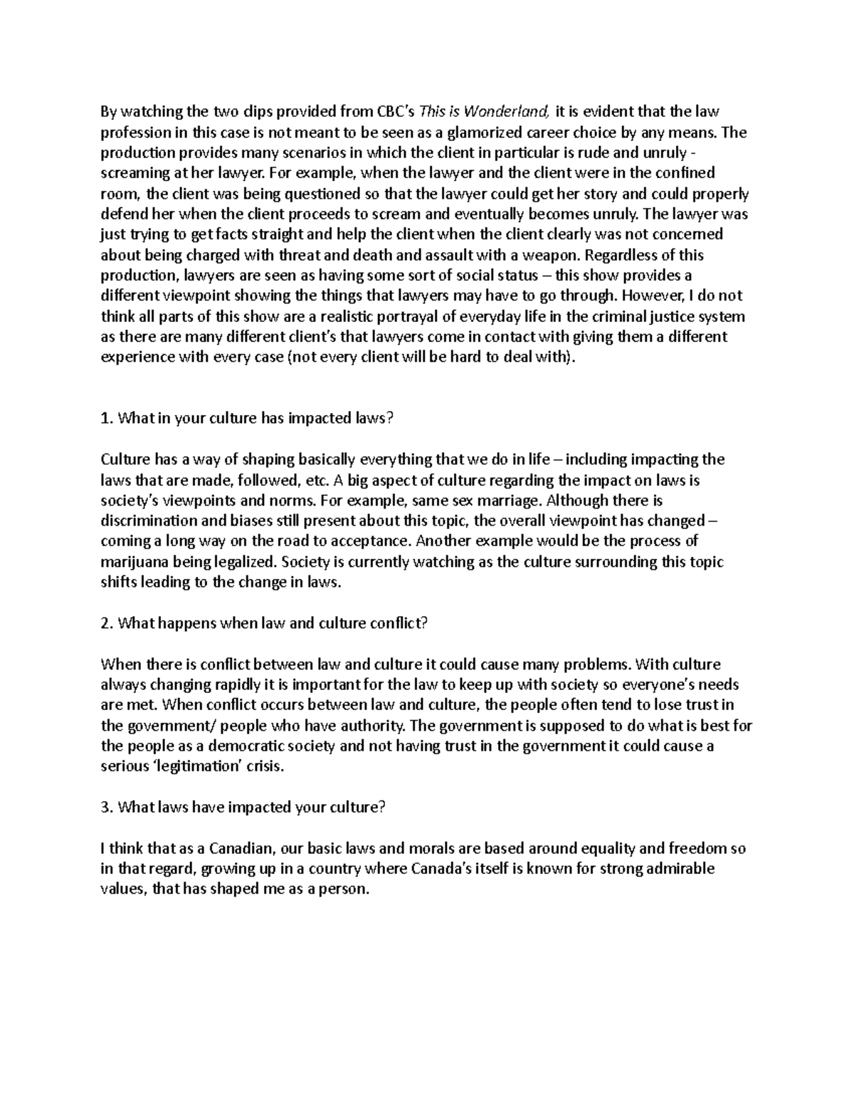 Law Discussion 1 English Revision - Class Notes - Course Work - By ...