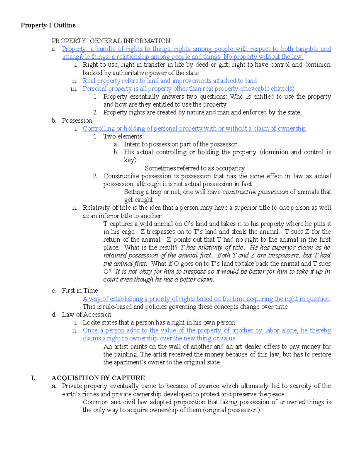 Property Outline HUNT - Property I Outline PROPERTY: GENERAL ...