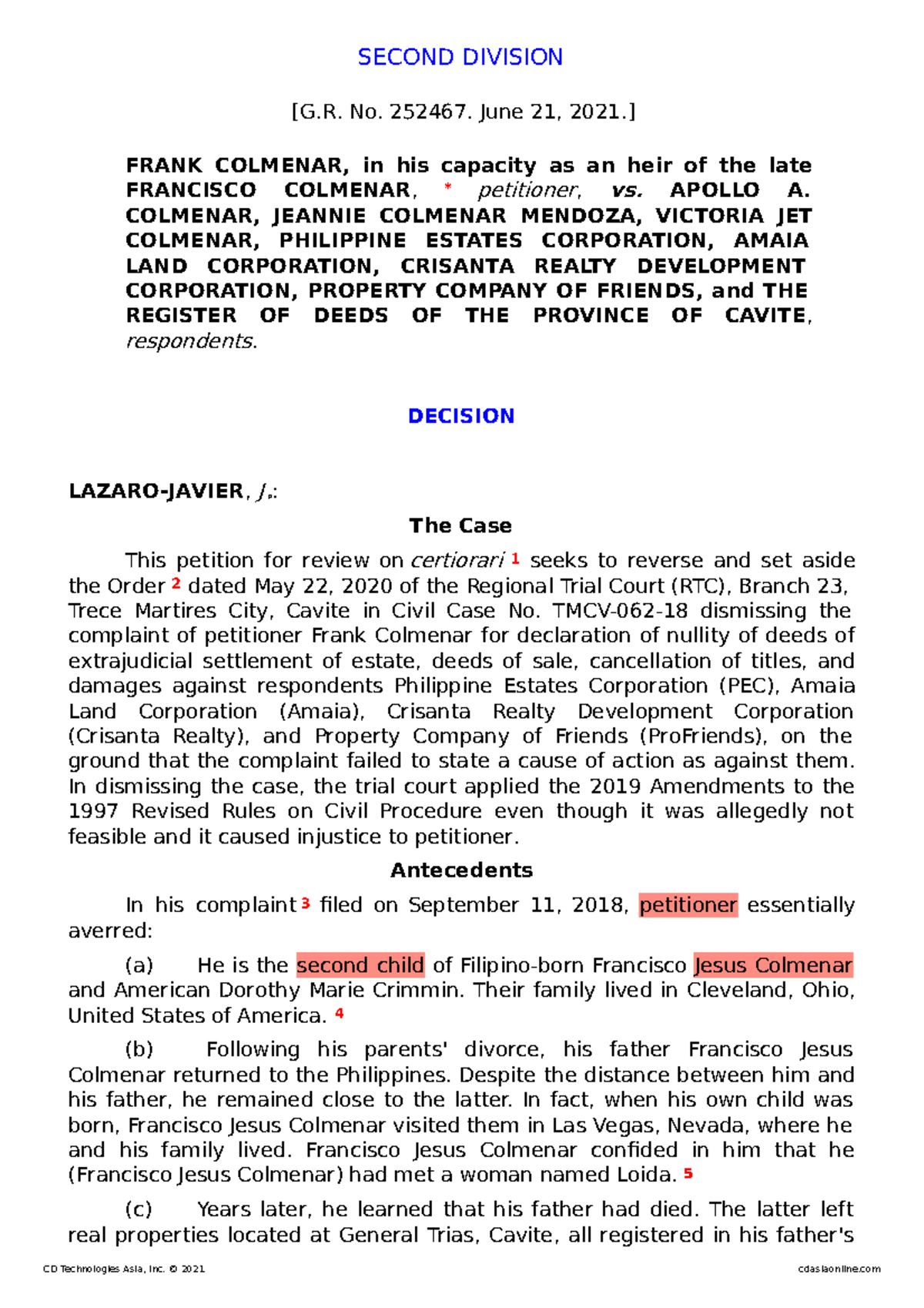12. 315737-2021-Colmenar v - SECOND DIVISION [G. No. 252467. June 21 ...