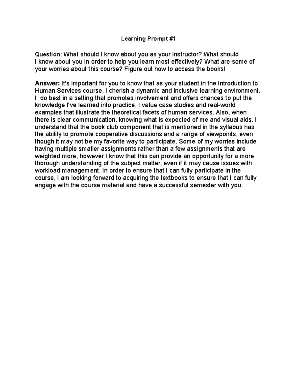 Learning Prompt #1 - notes - Learning Prompt Question: What should I ...