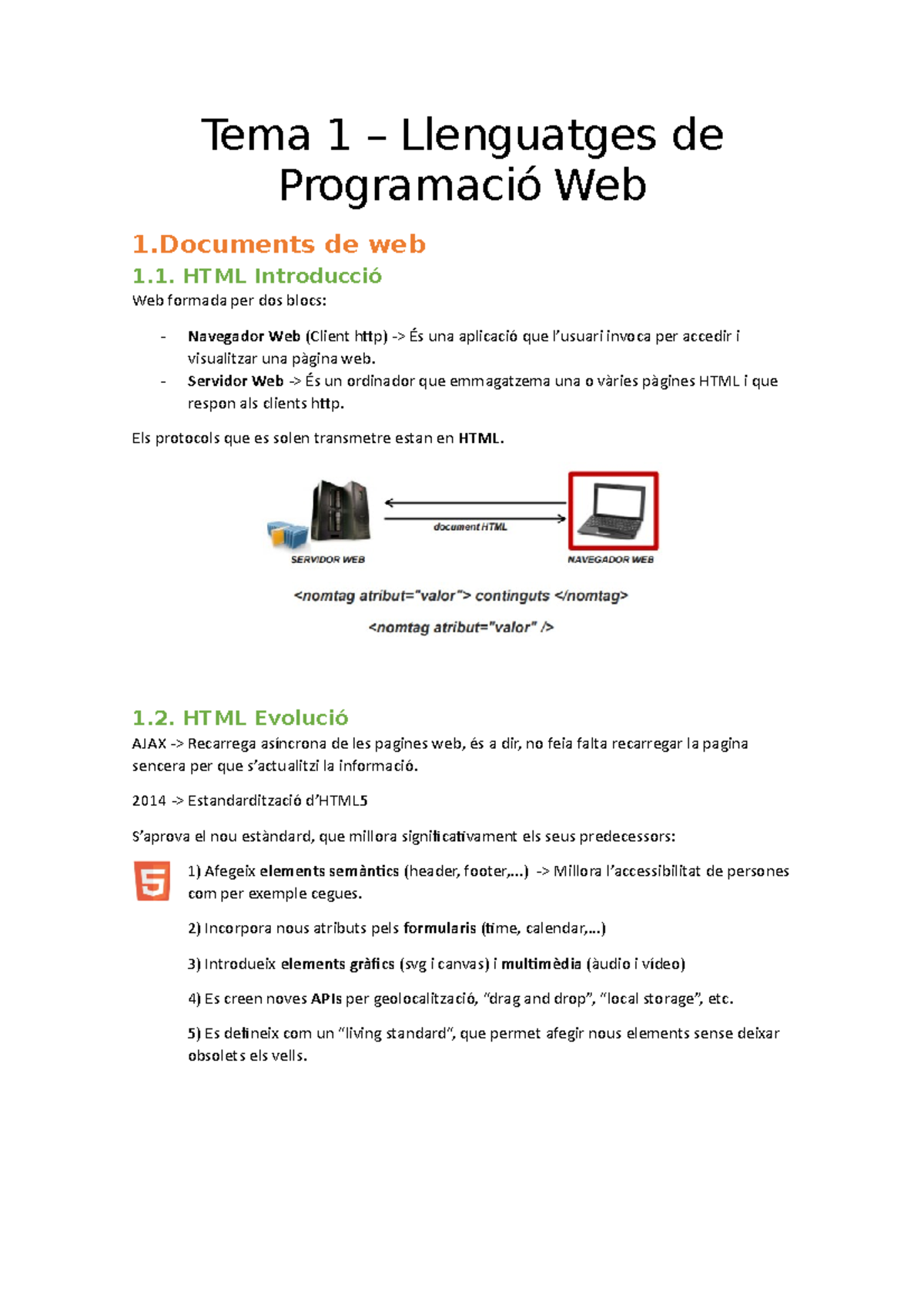Tema 1 - Llenguatges de programacio web (HTML, CSS) - Tema 1 ...