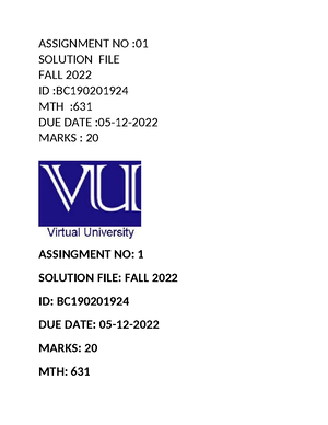 Mth631-01-mids - midterm past papers - real analysis-II - Studocu