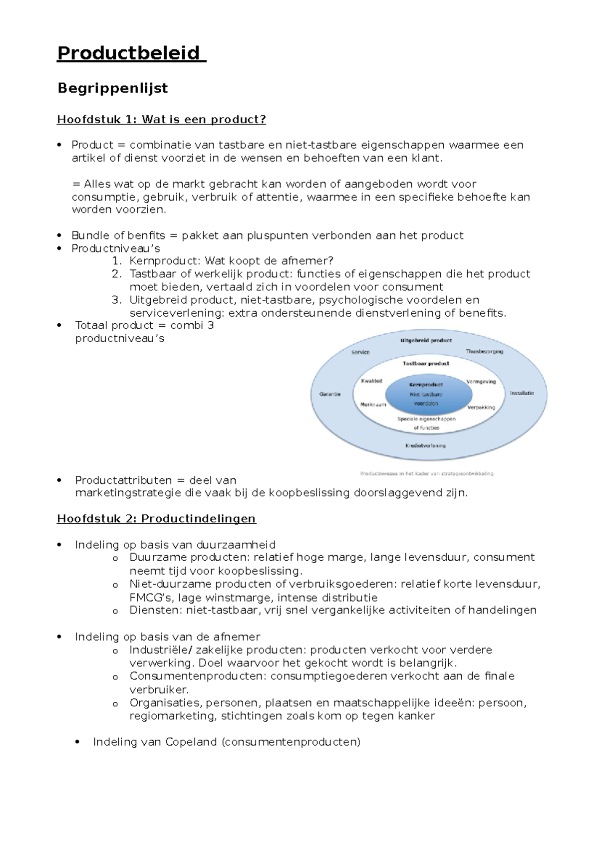 Productbeleid - Productbeleid Begrippenlijst Hoofdstuk 1: Wat is een ...