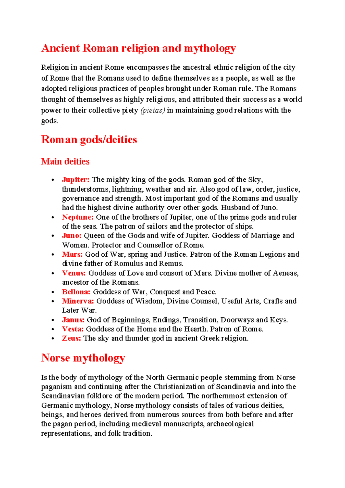 The Religion & Mythology of Ancient Roman - Ancient Roman religion and ...