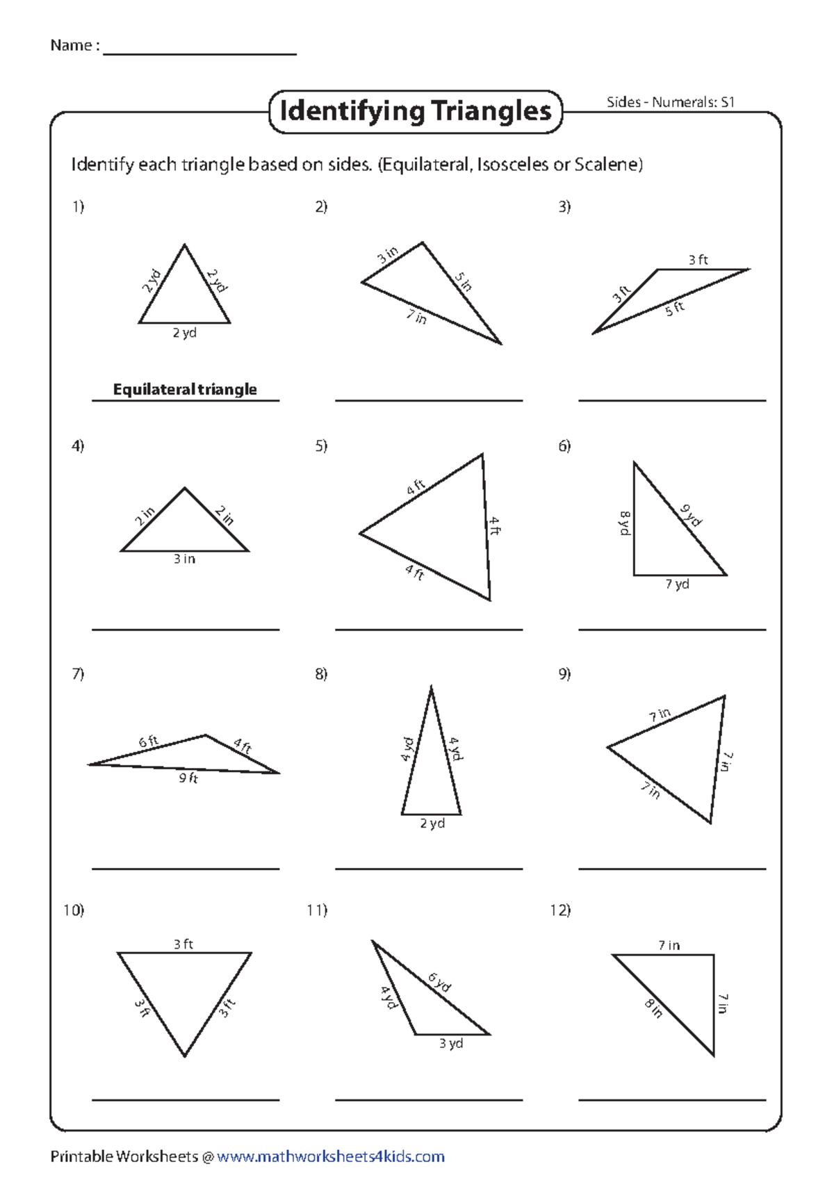 Mario Velasco - identifying triangles - Printable Worksheets ...