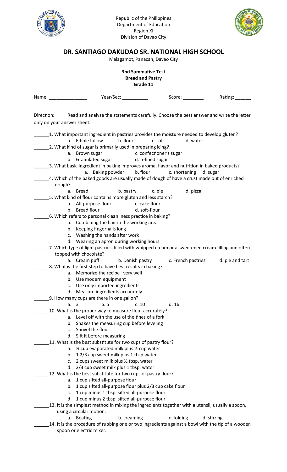 3rd-summative-test-in-bread-and-pastry-production compress - Republic ...
