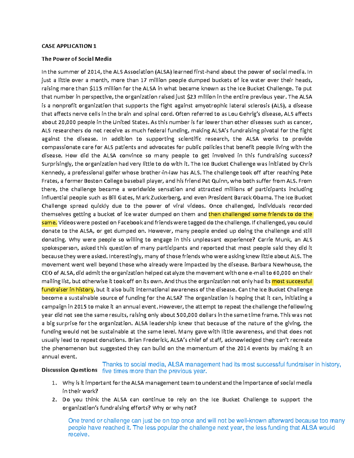 Case Application Ch1 - hihihi - CASE APPLICATION 1 The Power of Social ...