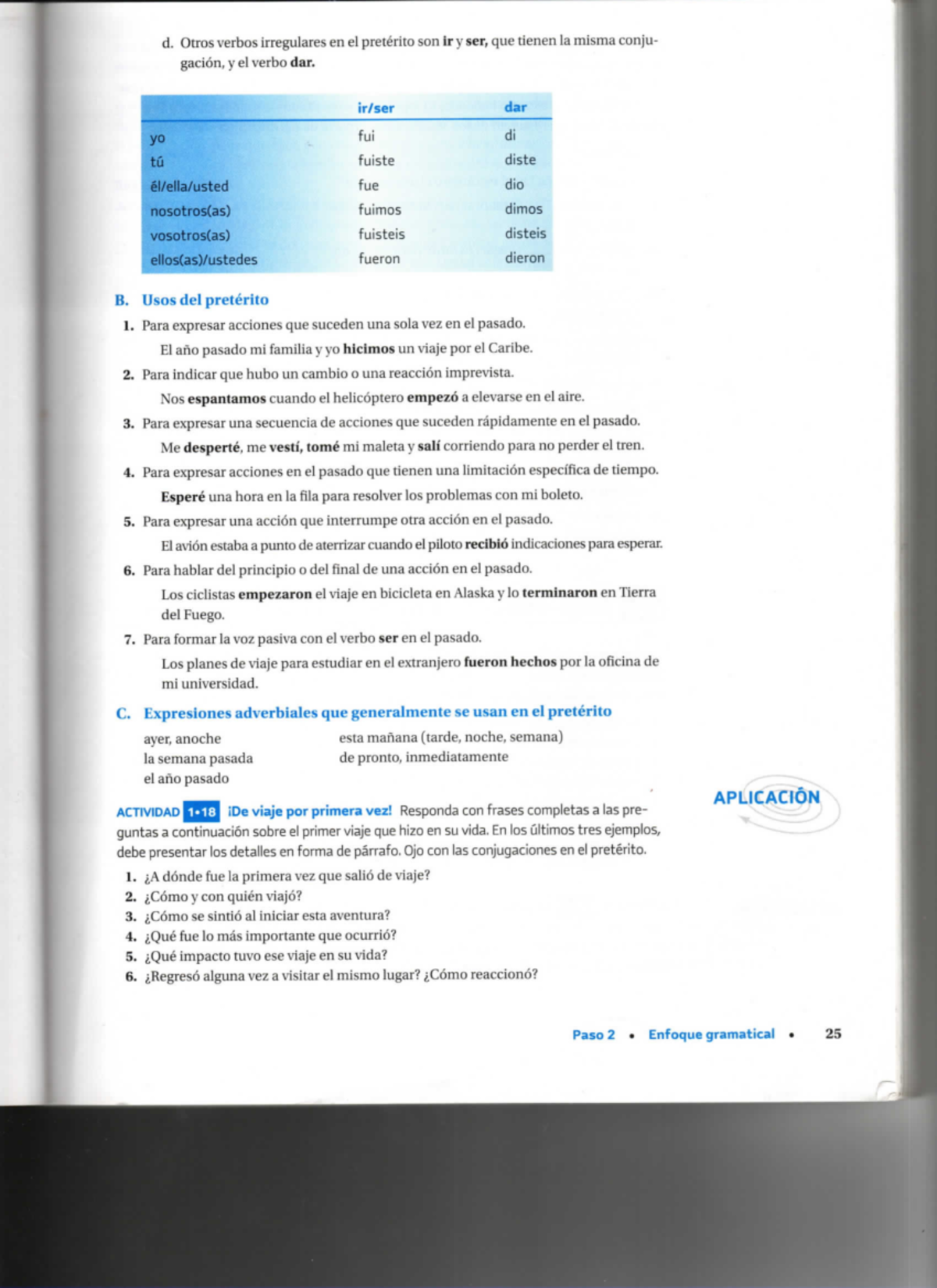 3 - Enfoque gramatical El pretérito y las acciones en el pasado ...