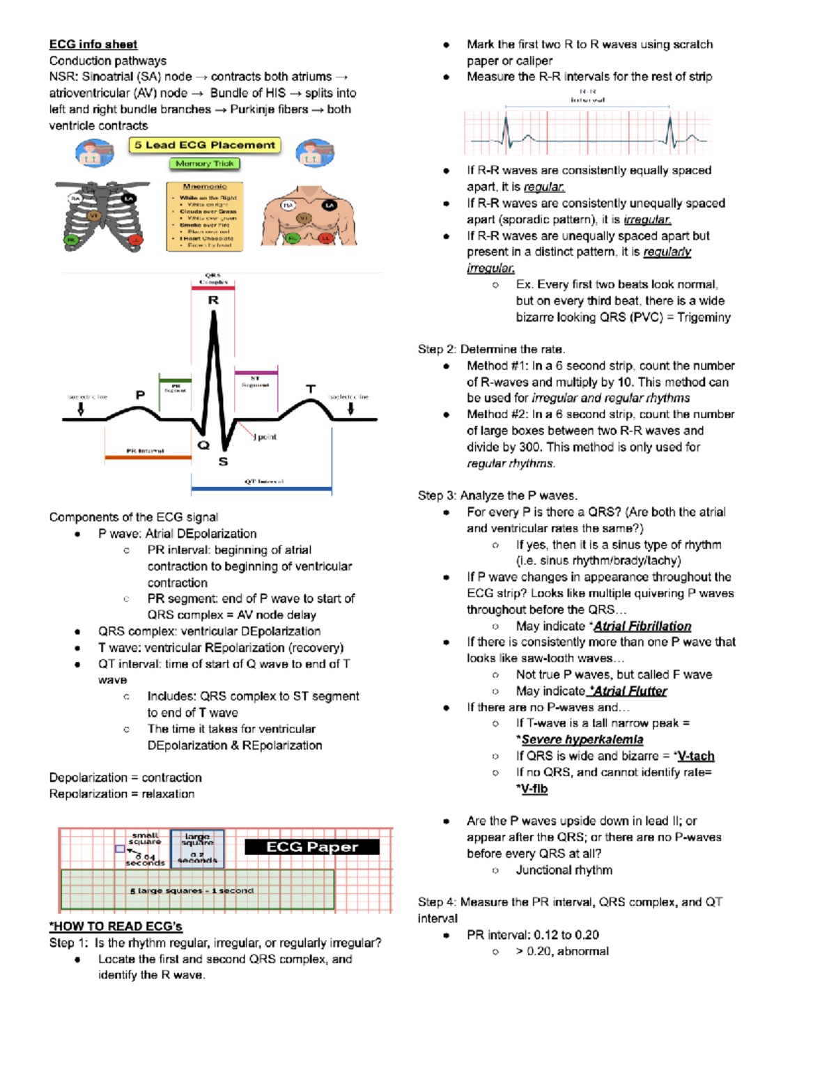 EKG and ABG - summary notes - NURS 3100 - Studocu