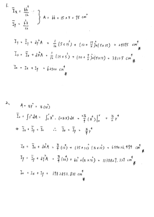 HW 7 Solution - PROBLEM 5 Locate the centroid of the plane area shown. SOLUTION A , in 2 x , in ...