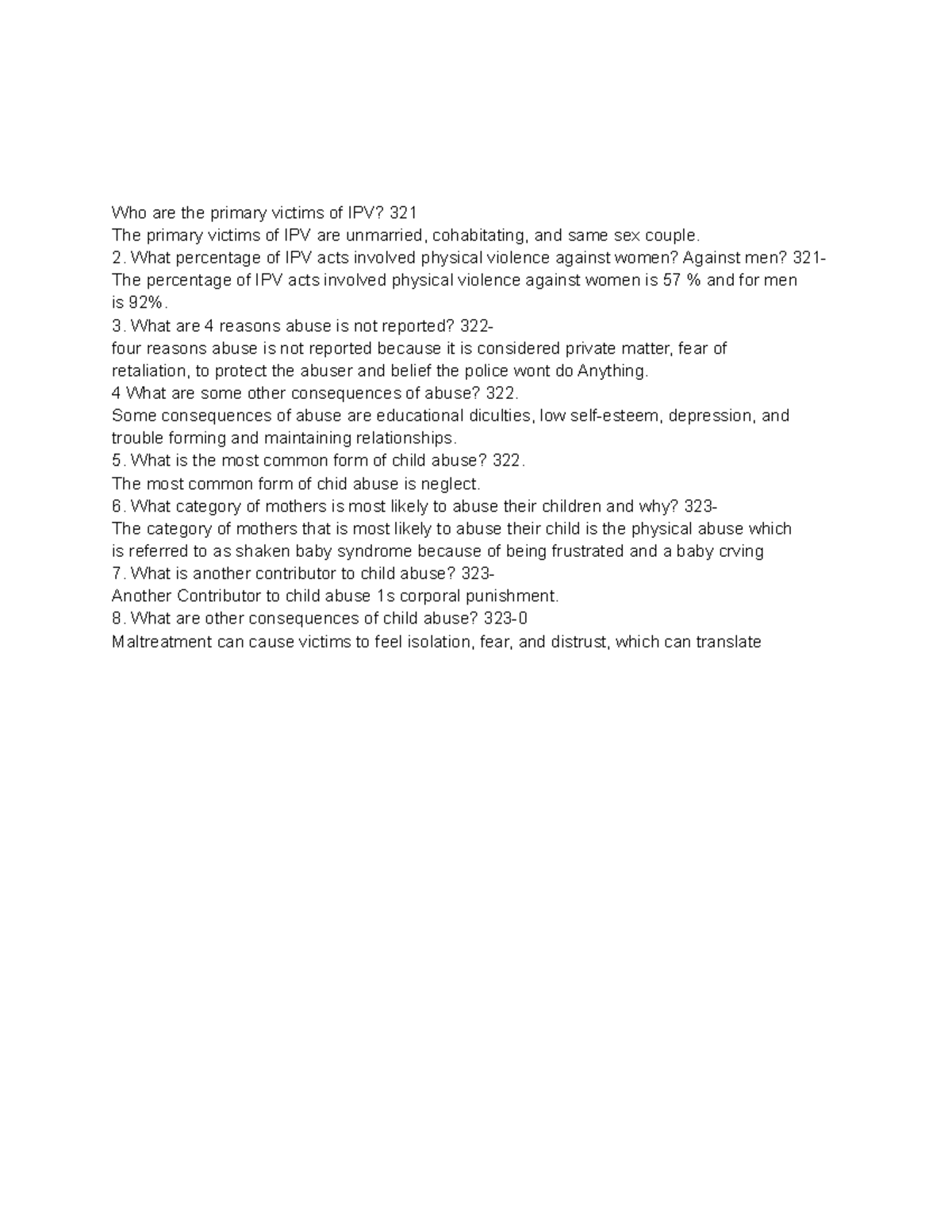Ch 14 Violence and Abuse (321-323) - Who are the primary victims of IPV ...