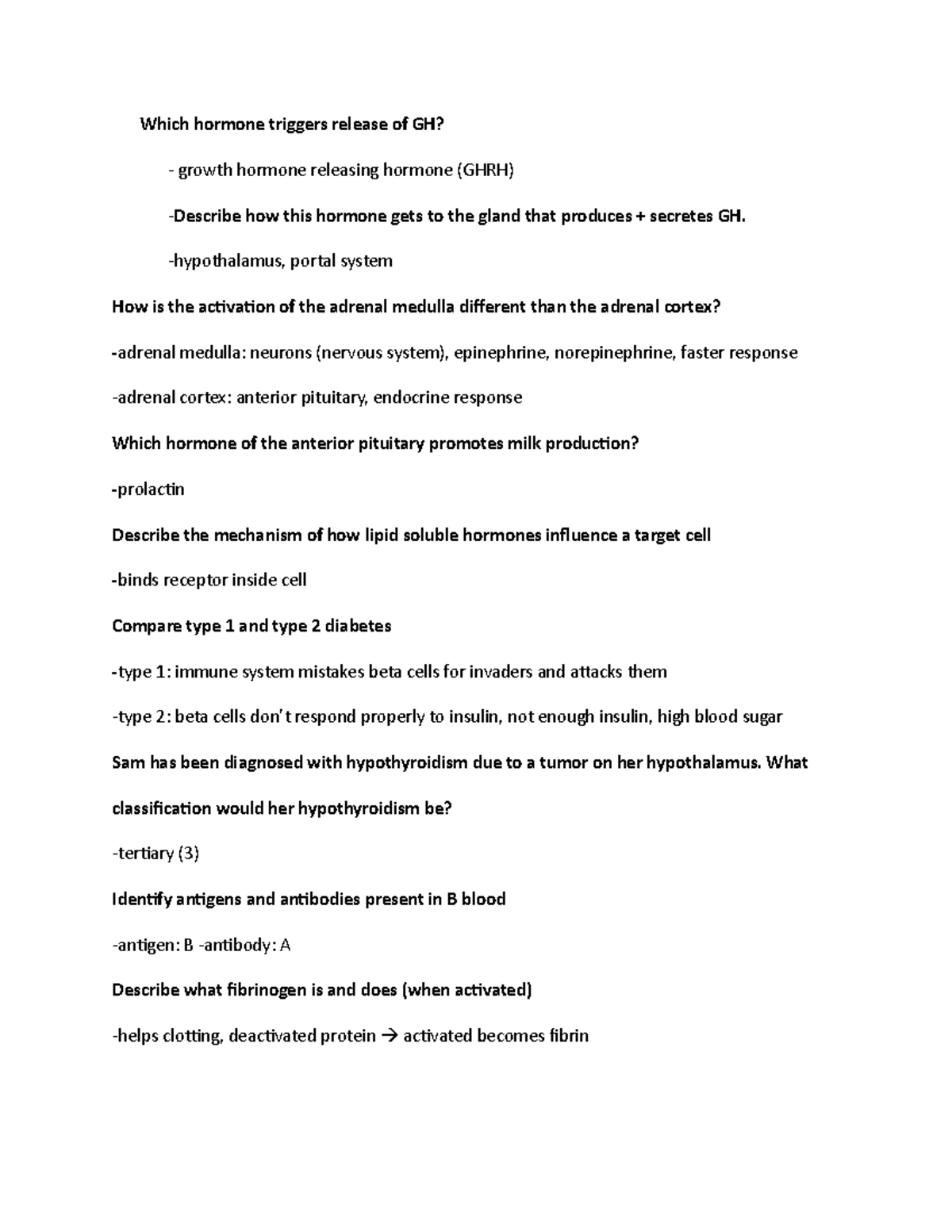 EXAM 1- Review Q'S - An outline my professor gave us for the first exam ...