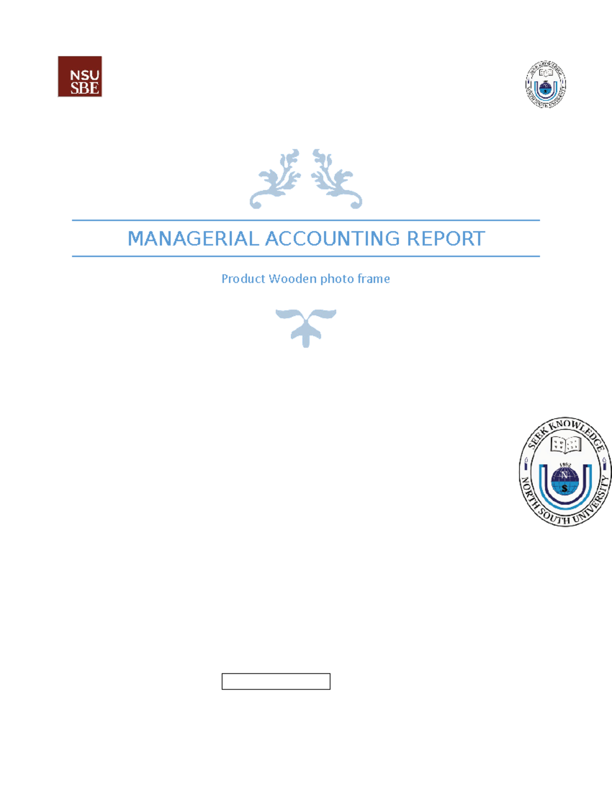 Managerial Accounting Report Final - MANAGERIAL ACCOUNTING REPORT ...