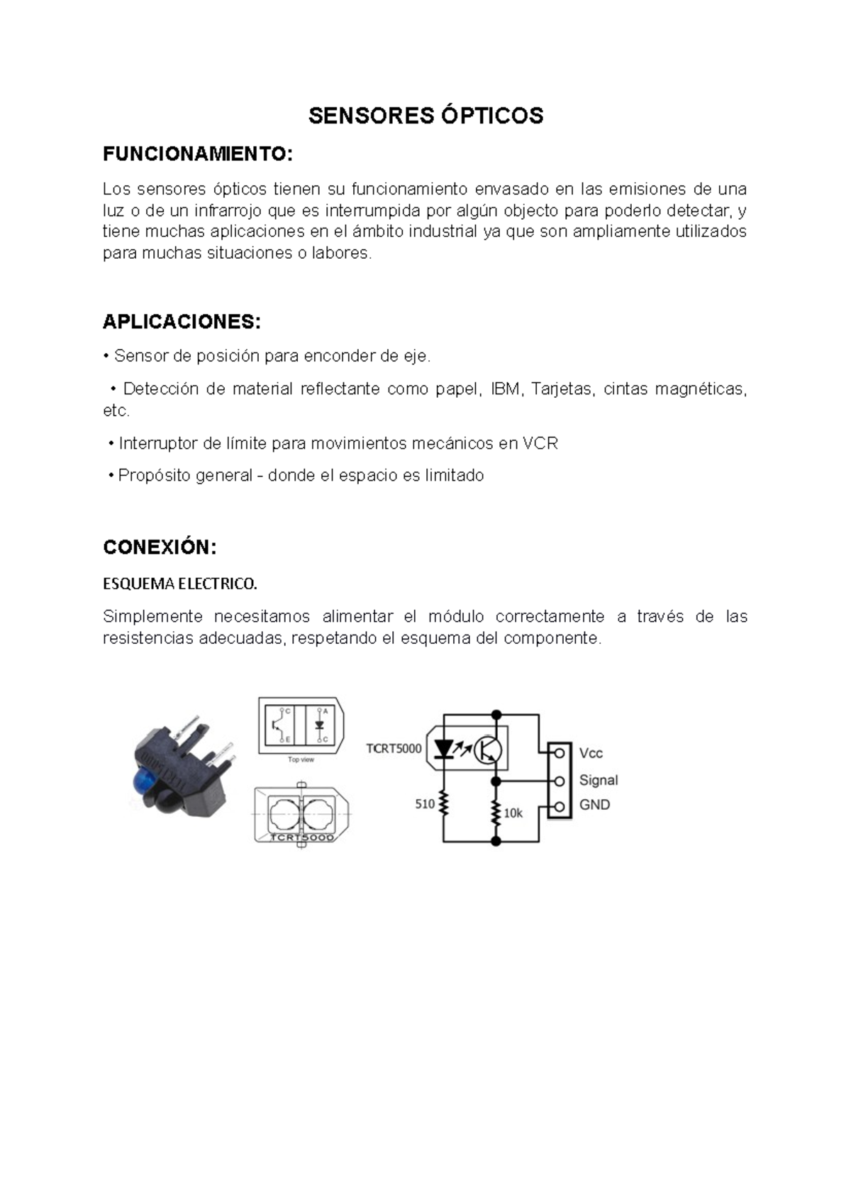 Taller DE Sensores - SENSORES ÓPTICOS FUNCIONAMIENTO: Los sensores ...