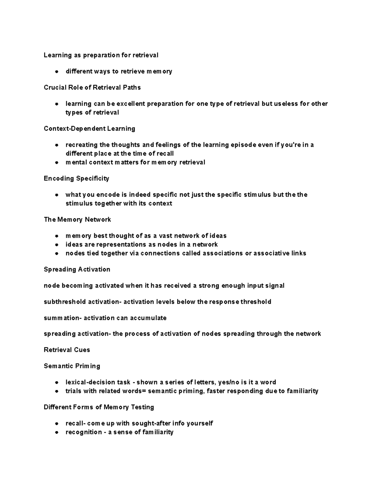 Many Types of Memory - Prof. Gagan Wig, Spring 23 - Learning as ...