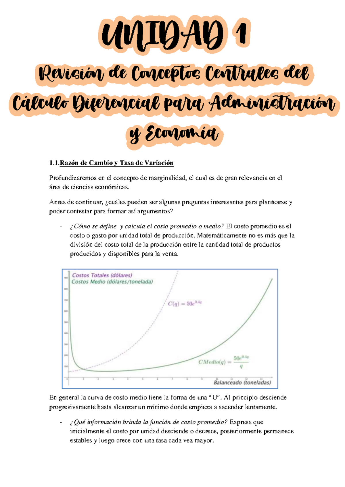 Unidad 1 Matemáticas 3 - 1.1ón de Cambio y Tasa de Variación ...