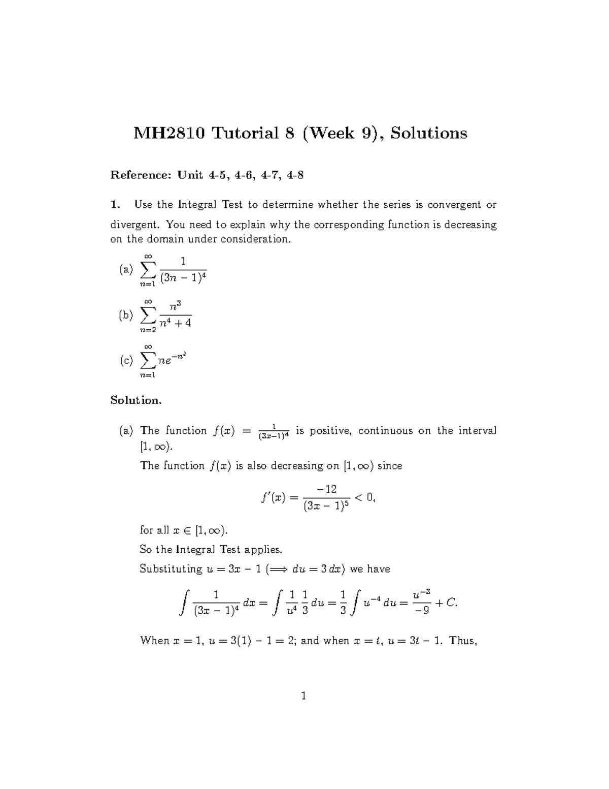 Math 2810 T8 Solutions(2021) - MH2810 Tutorial 8 (Week 9), Solutions ...