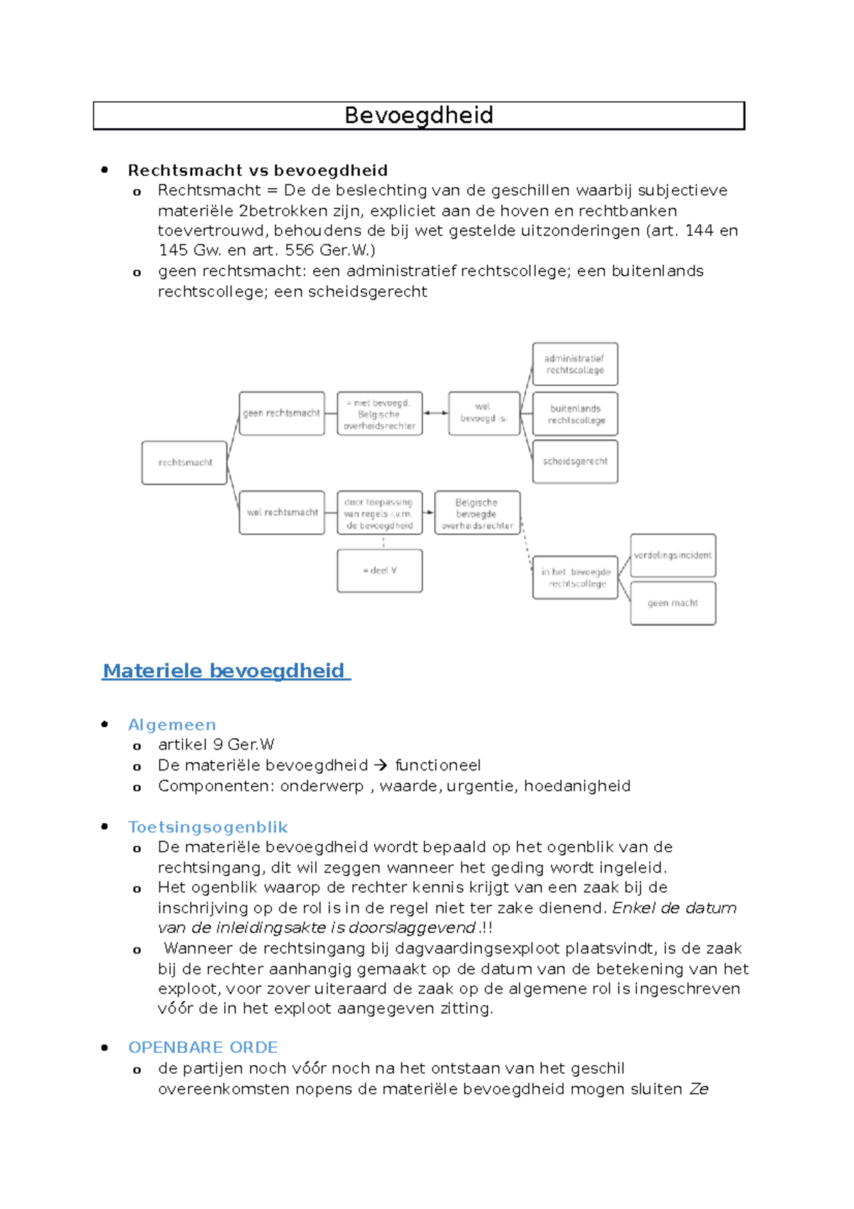 Samenvatting hoofdstuk II inzake Bevoegdheid - Bevoegdheid Rechtsmacht ...