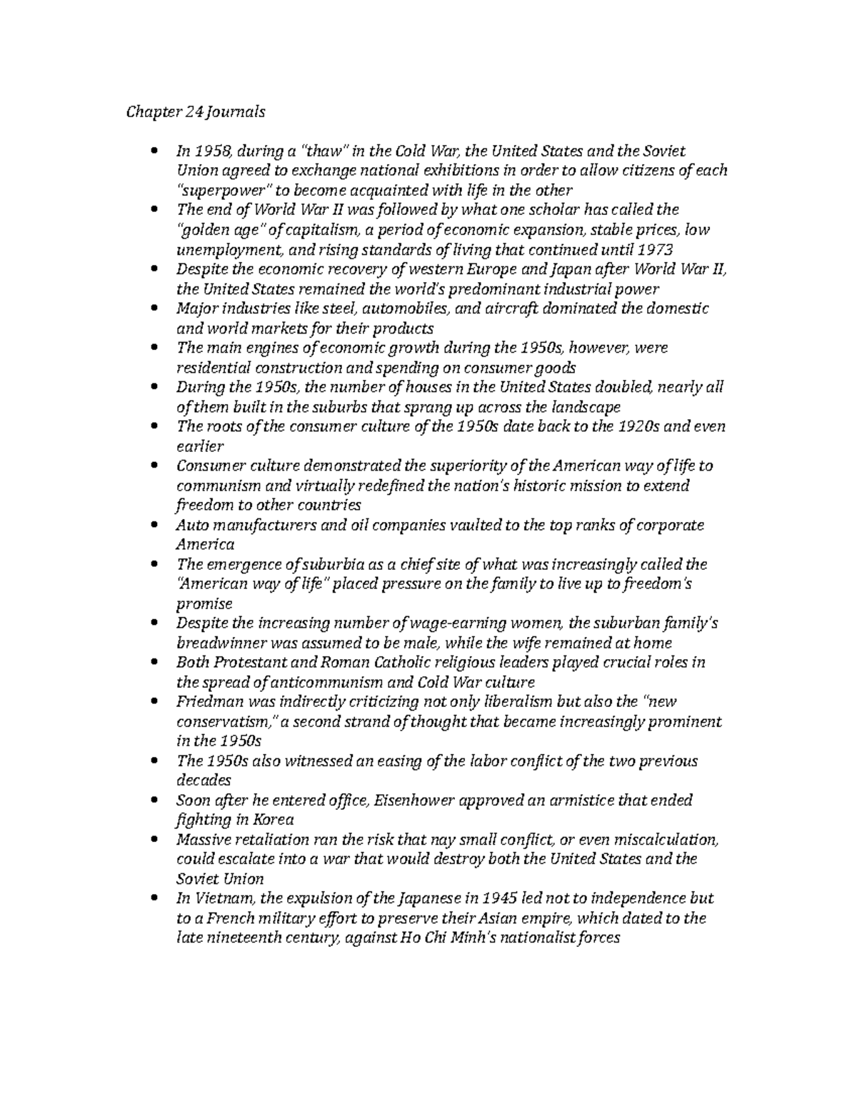 Chapter 24 Journals - Chapter 24 Journals In 1958, during a “thaw” in ...