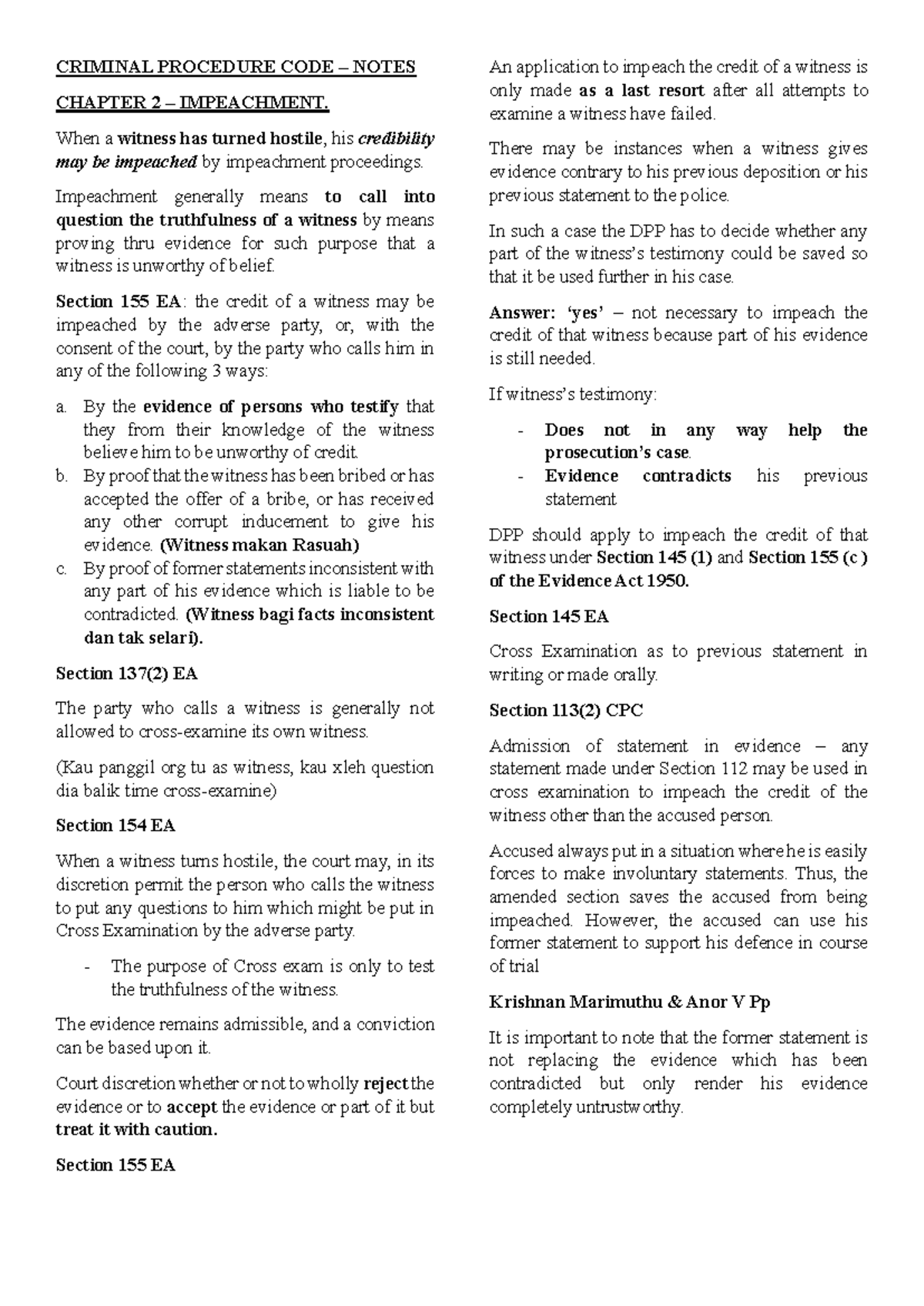 CRIMINAL PROCEDURE NOTES ALL CHAPTER - CRIMINAL PROCEDURE CODE – NOTES ...