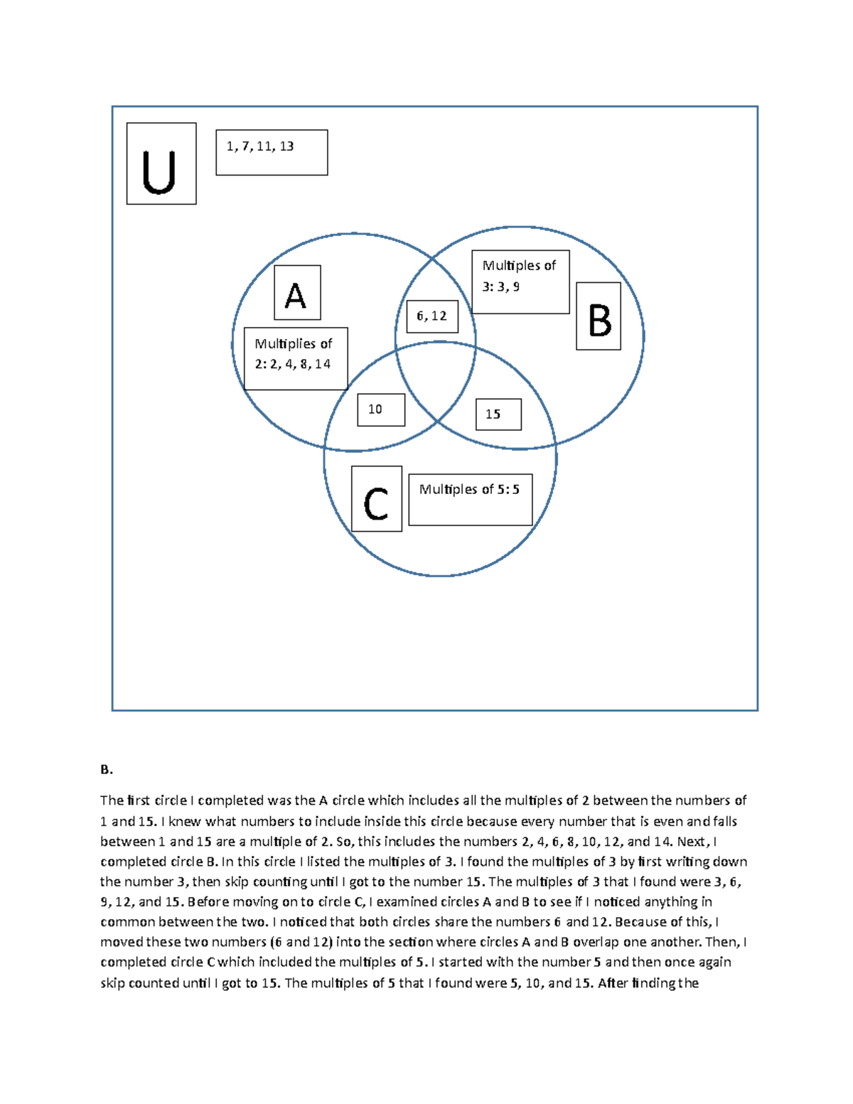 Finite Mathematics QTT2 Task 1 Passed - B. The first circle I completed was the A circle which ...