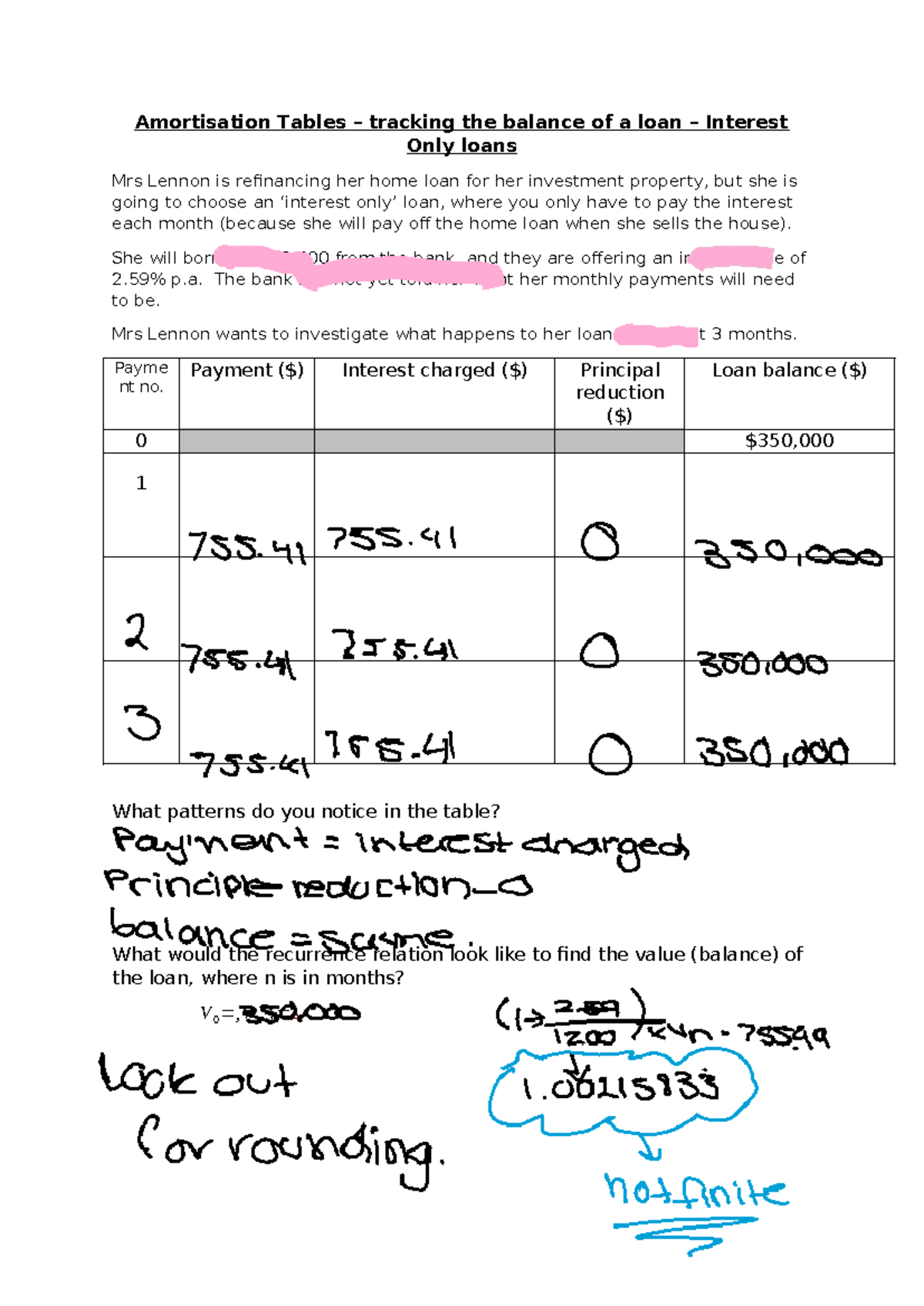 Maths Table - Amortisation Tables – tracking the balance of a loan ...