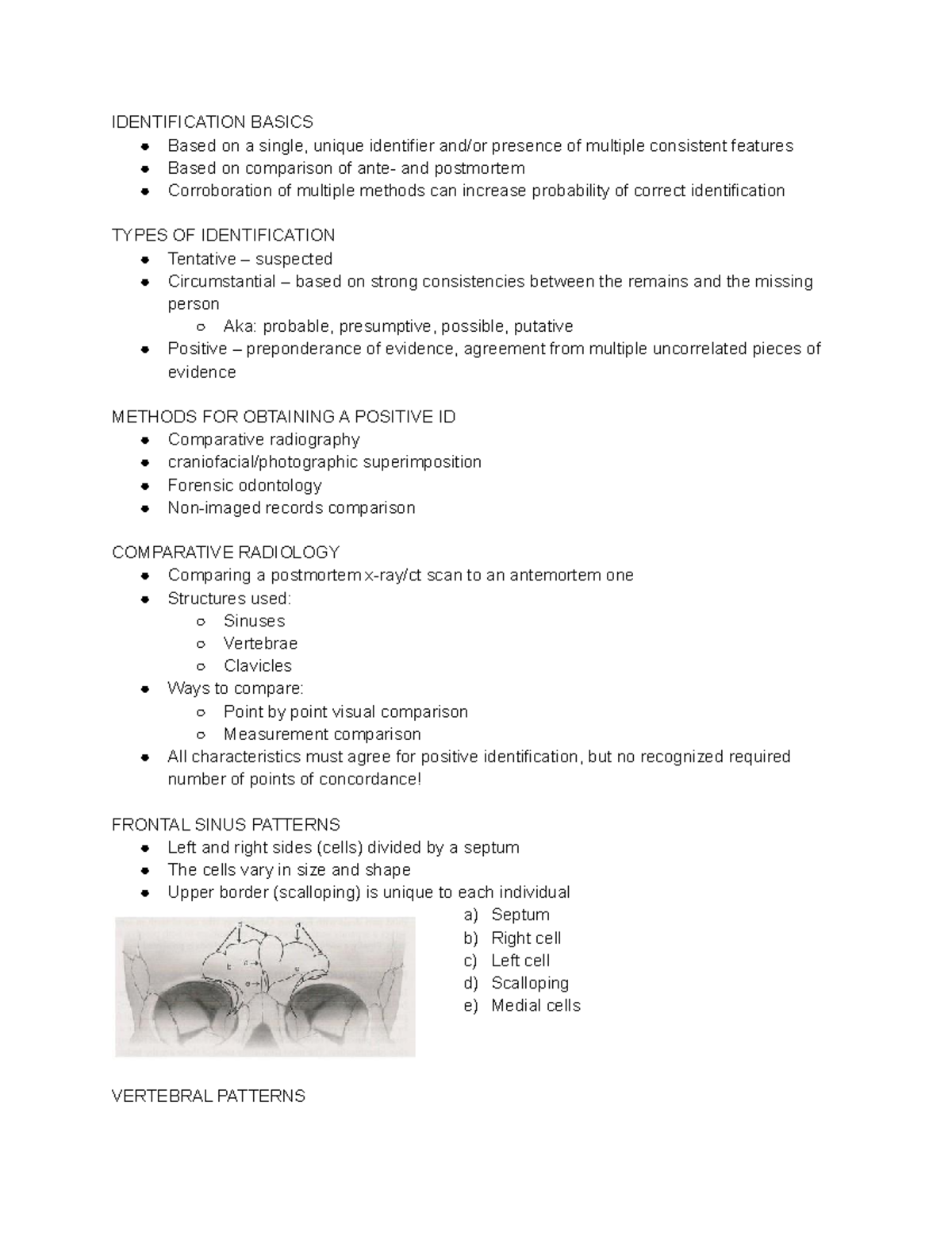 Positive Identification - IDENTIFICATION BASICS Based on a single ...