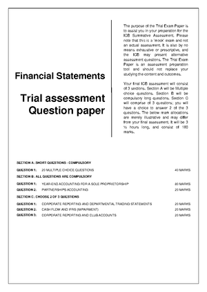 Fin2603 - Exam Practice Questions - EXAM PRACTICE SECTION A: MULTIPLE ...