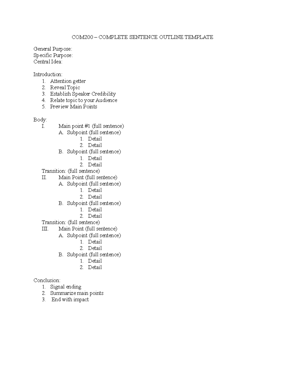 COM200-Outline Public Speaking-CRW-with ref pg Oct 2020 - COM200 ...
